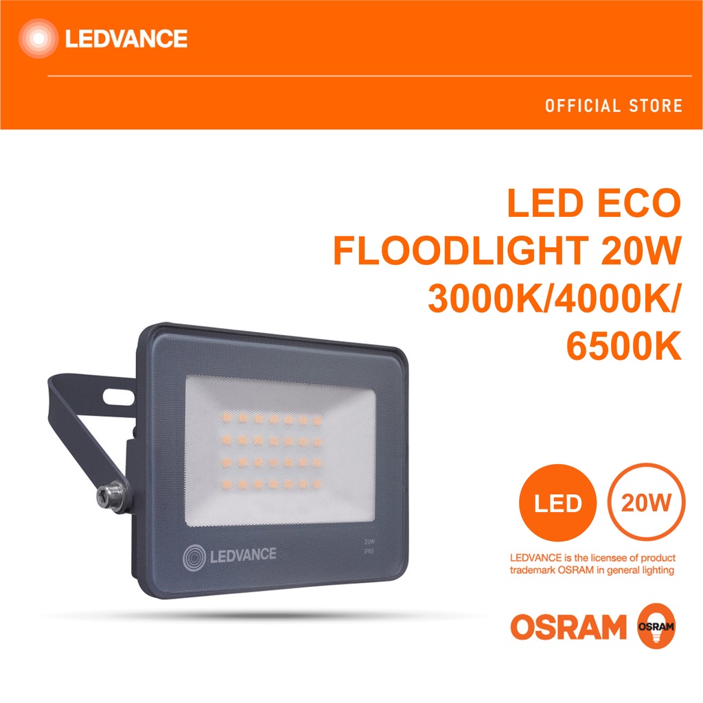 LEDVANCE LED Eco Floodlight 20W (3000K/4000K/6500K) | Shopee Singapore