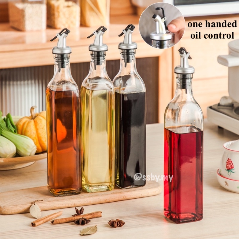 Oil Dispenser Condiment Bottle Glass Kitchen Seasoning Bottle Glass ...