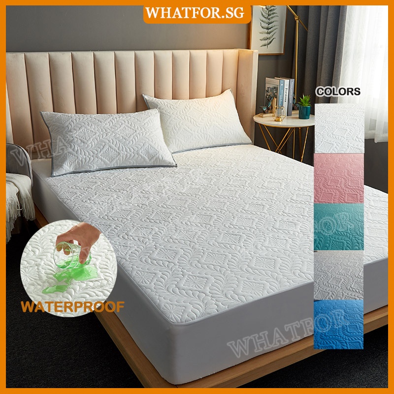 (5 color) Waterproof Mattress Protector Hotel Pure White Gray Color Bed ...