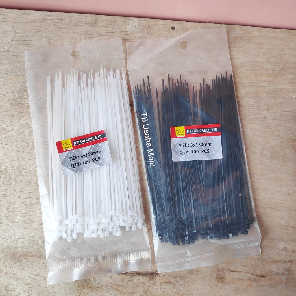 Cable Tie Cable Tee 15cm Black White | Shopee Singapore