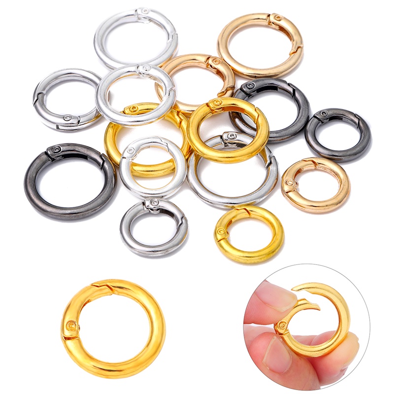 【NCC】5Pcs Metal O Ring Spring Clasps Openable Round Carabiner Keychain ...