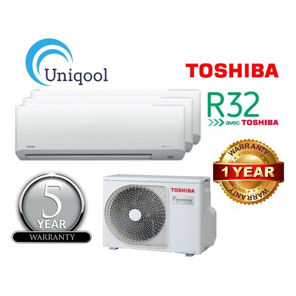 Toshiba Inverter System 3 (2 x 9,000BTU and 1 x 12,000BTU) air ...