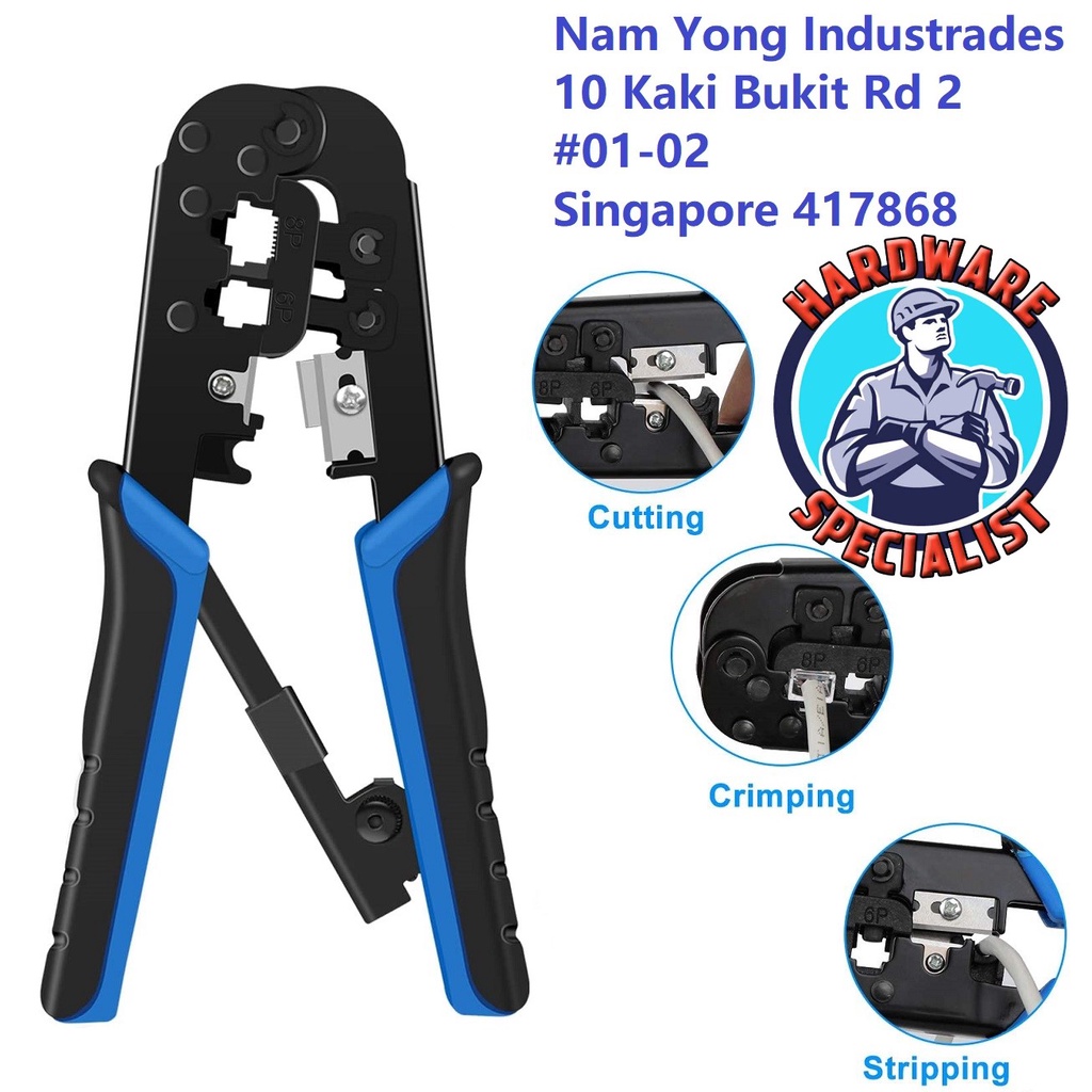 Ratchet Modular Crimping Tool (RJ11 RJ12 RJ45) / RJ45 Crimper | Shopee ...