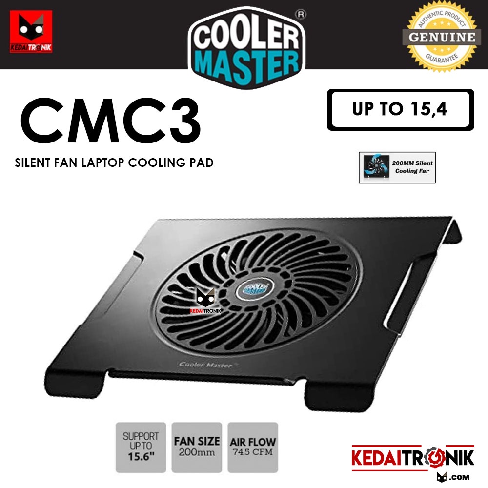 COOLER MASTER NOTEPAL CMC3 Fan Notebook Laptop Cooling Pad Big Silent ...