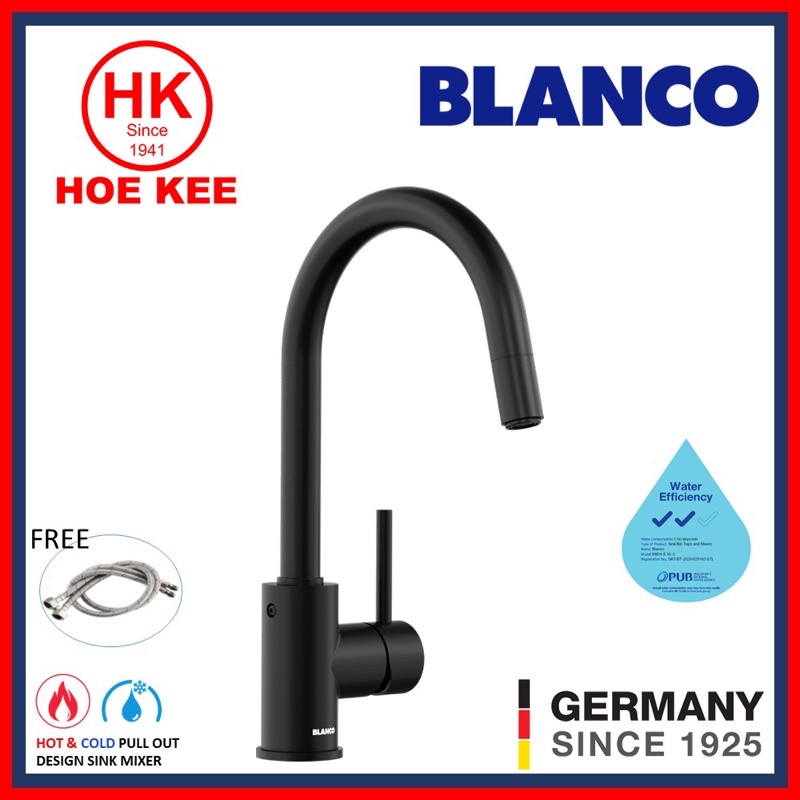BLANCO MIDA-S (BK) XL PULL-OUT SINK MIXER BLACK | Shopee Singapore