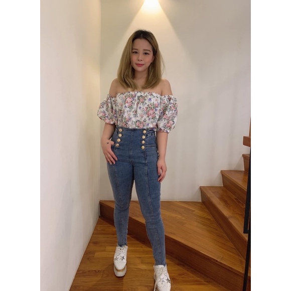 ‼️SALE‼️PB01 TWO ROW BUTTONS LONG JEANS | Shopee Singapore