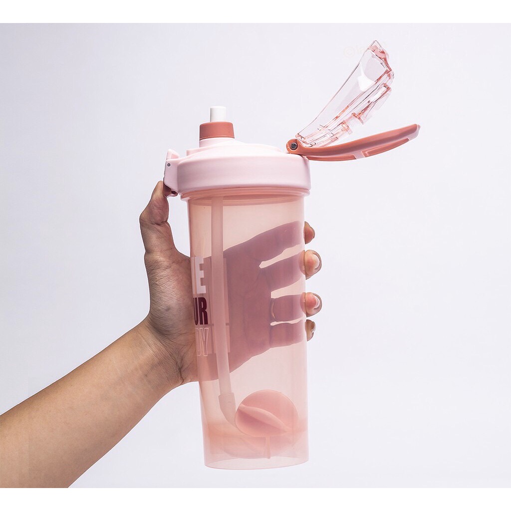 Perfect Body gym Water Bottle - Powder Pendulum, Straw, Bodybuilding ...