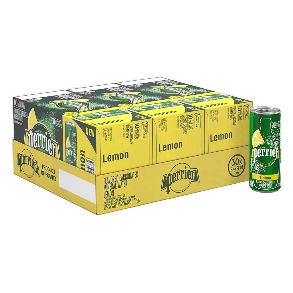 Perrier Lemon Natural Mineral Water 250ml x 30 cans (BBD: Aug 2024 ...