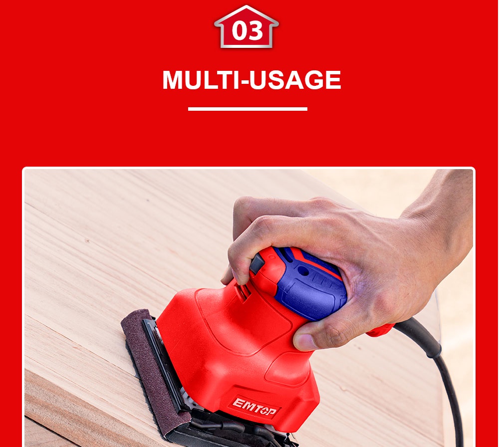 EMTOP 240W Electric Corded Palm Sander Detail Sanding Machine ...