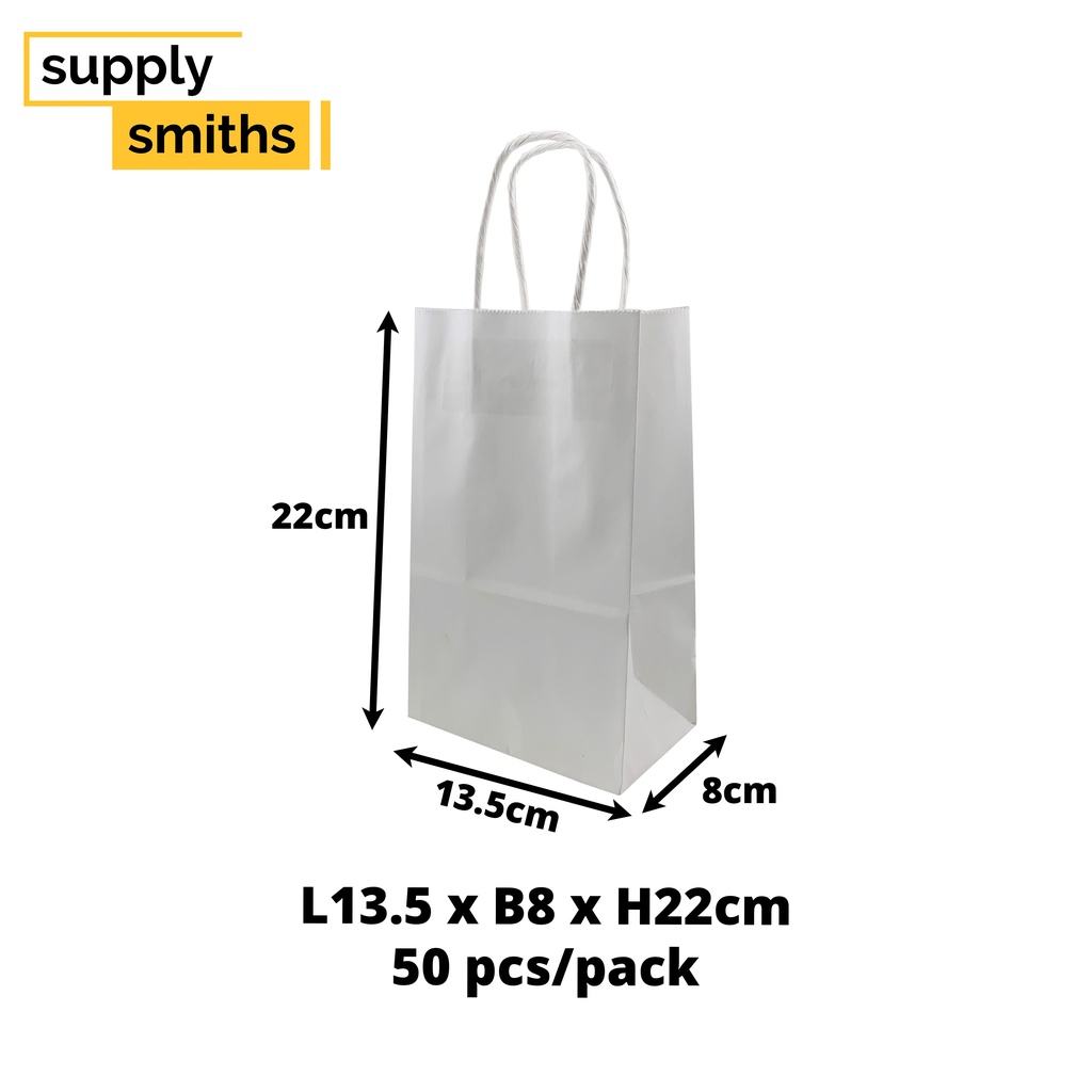 Supply Smiths Kraft Paper Retail Carrier Bag 50pcs | Shopee Singapore