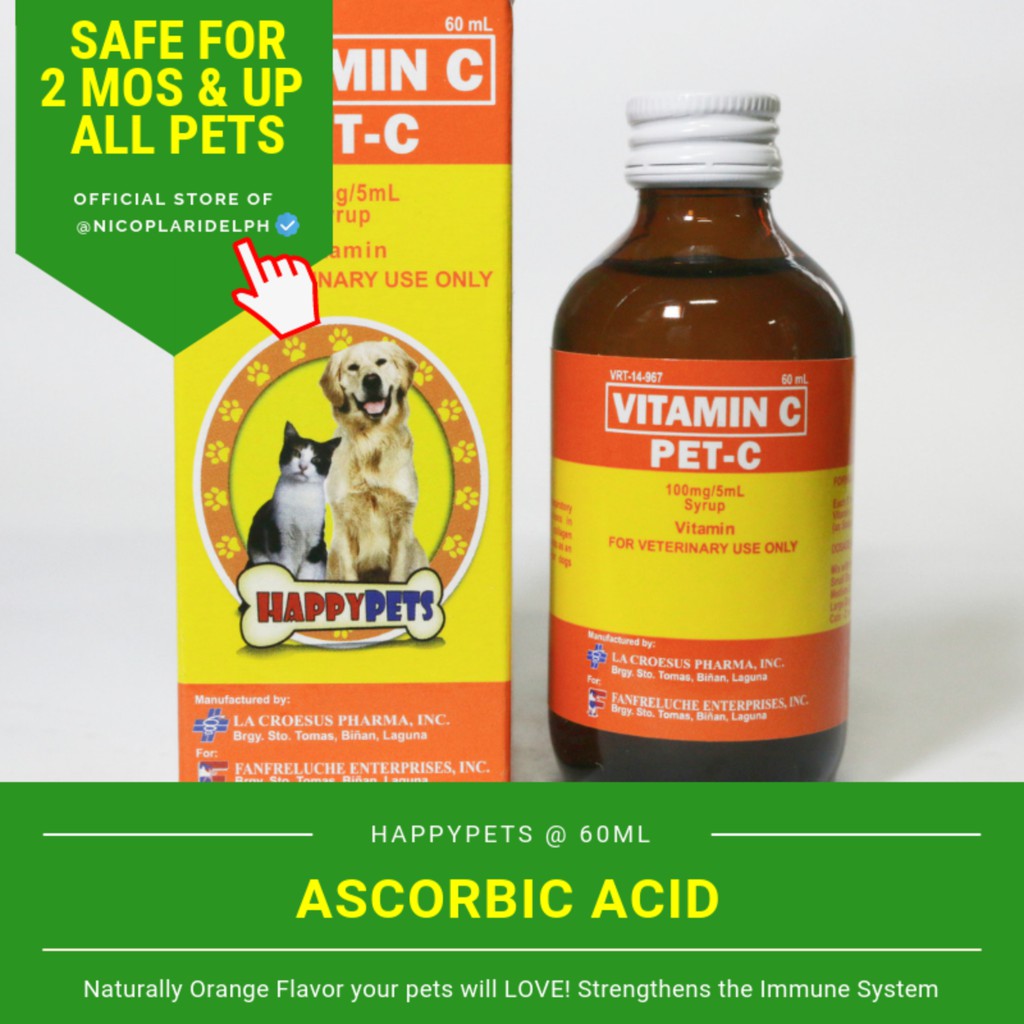 Pet-C Vitamin C for Support of Dogs and Cats with Cough, Colds, Viral ...