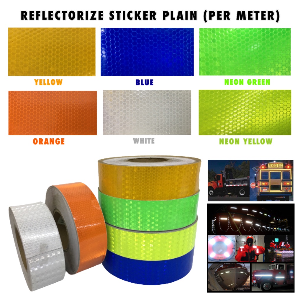 COS Reflectorize Plain Pattern Reflective Sticker Safety Warning Tape ...