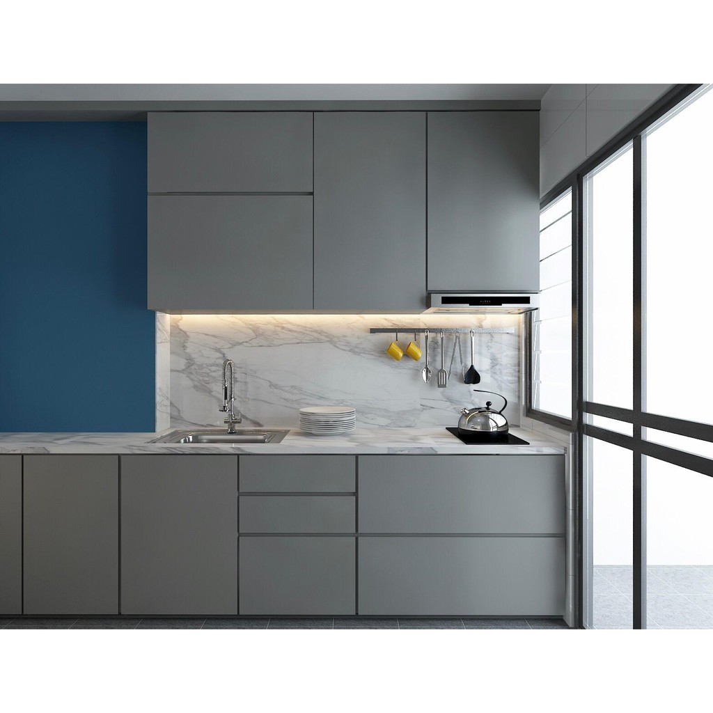 10ft Kitchen Cabinet Top and Bottom Renovation (With Quartz Countertop ...