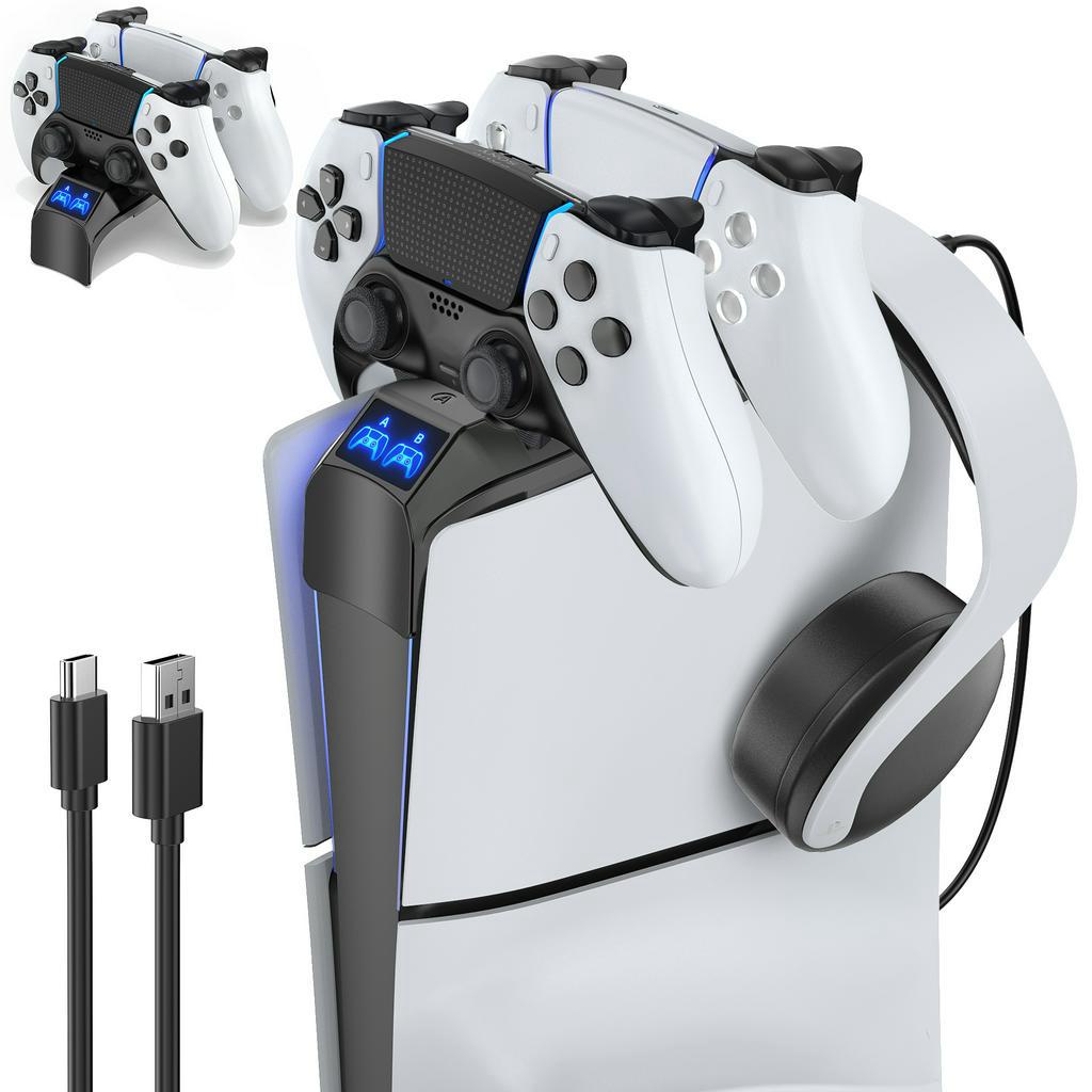 PS5 Controller Charger for PS5 Slim Console, Top Charger Station ...
