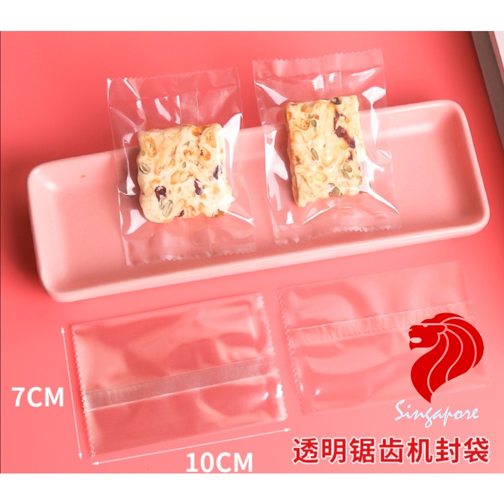 100pcs Cookies Transparent Clear Plastic Bag Machine Heat Seal Biscuit ...