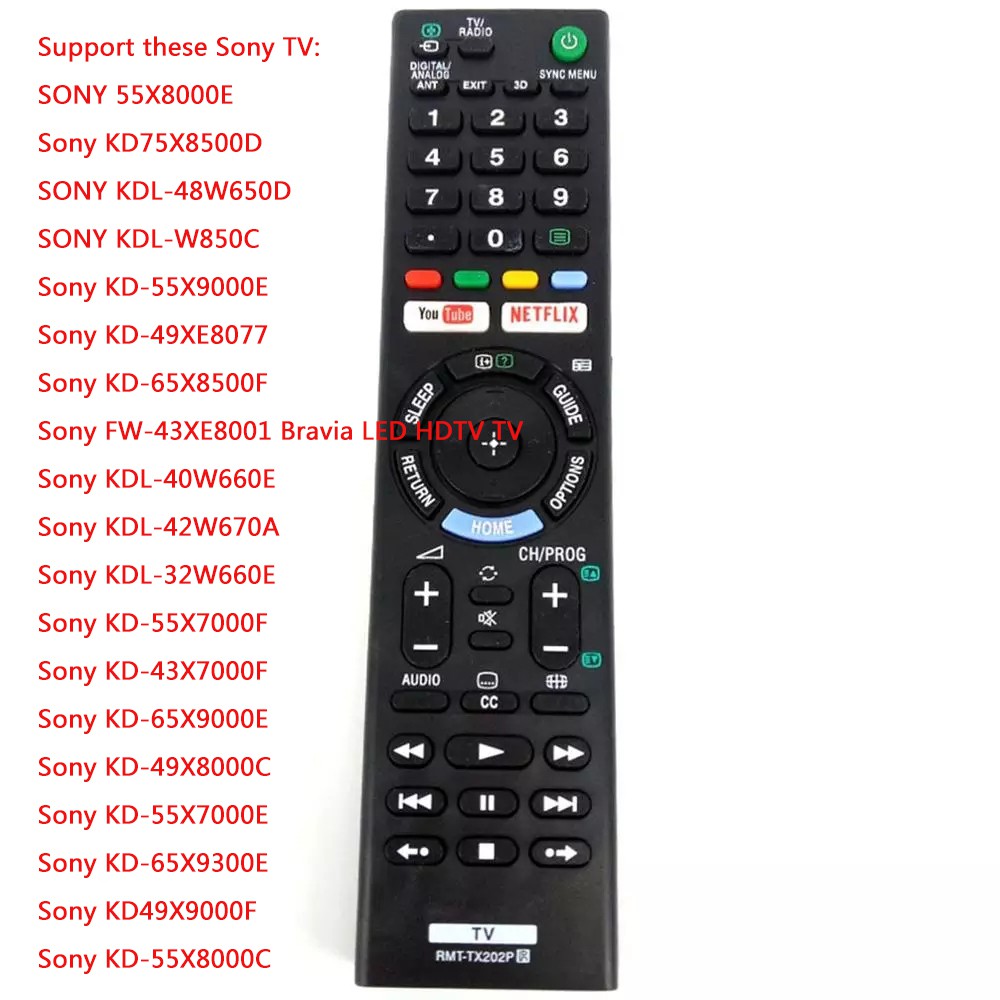 New Replacement RMT-TX202P Remote Control for Sony LCD Smart TV RMT ...