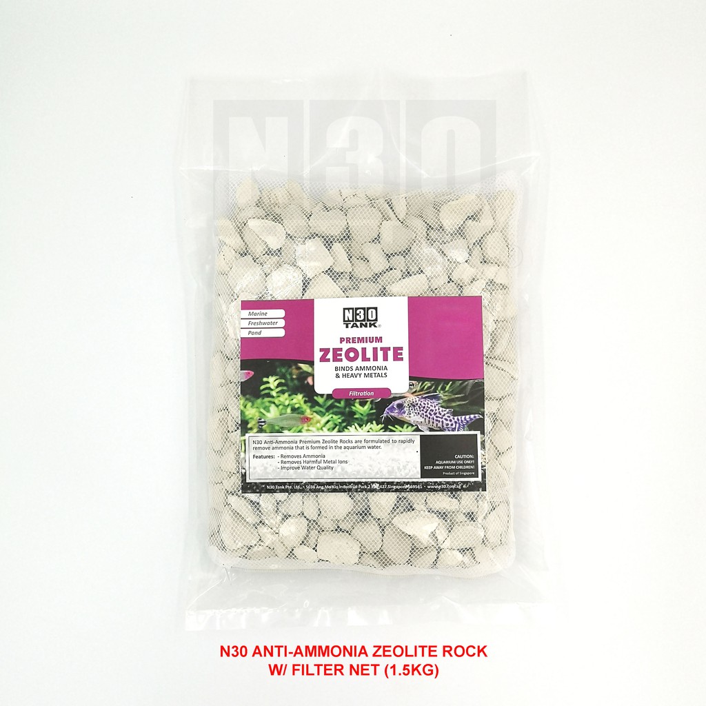 N30 PREMIUM ANTI-AMMONIA ZEOLITE ROCK w/ NET FILTER MEDIA 500g (N0012 ...