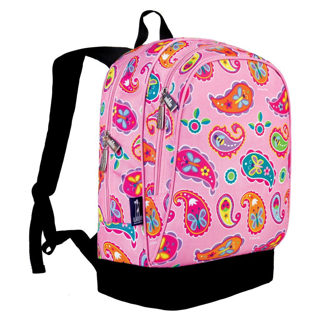 Wildkin Olive Kids Pink Paisley Sidekick Backpack Girls School Bag ...