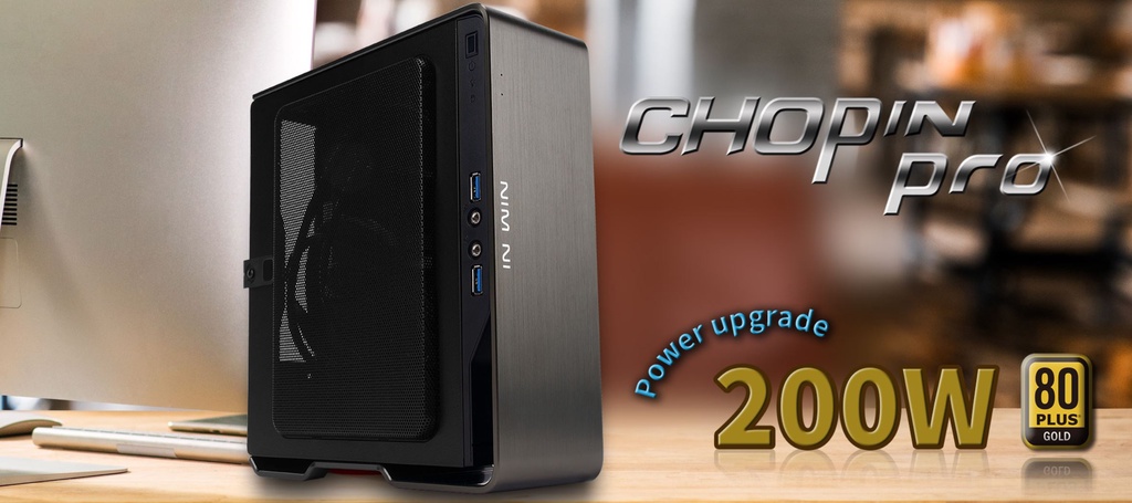 InWin Chopin Pro Titanium Grey Mini-ITX Chassis with 200W 80+ Gold PSU ...