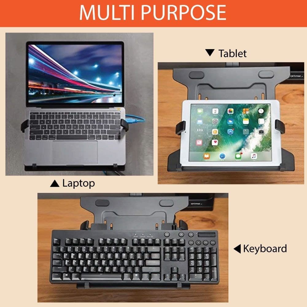 BRATECK NBH-1/2/5 Laptop Holder - VESA 75/100MM, Fits 13"-17", Tray ...