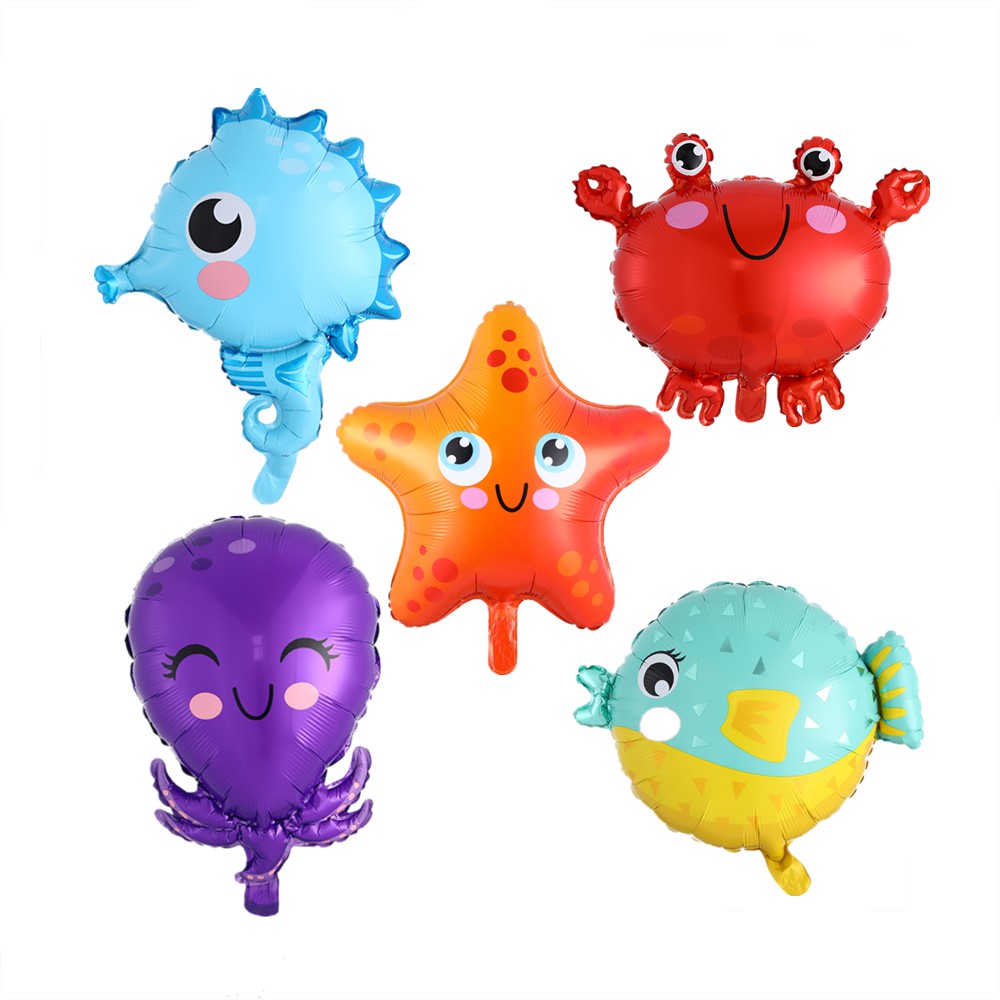 5 pcs/set cute fish sea animal balloon starfish crab dolphin balloon ...