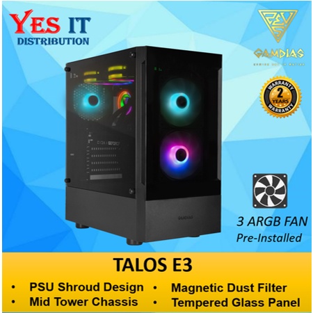 Gamdias TALOS E3 / ARGUS E5 / TALOS E3 MESH / AURA GC2 Mid Tower PC ...