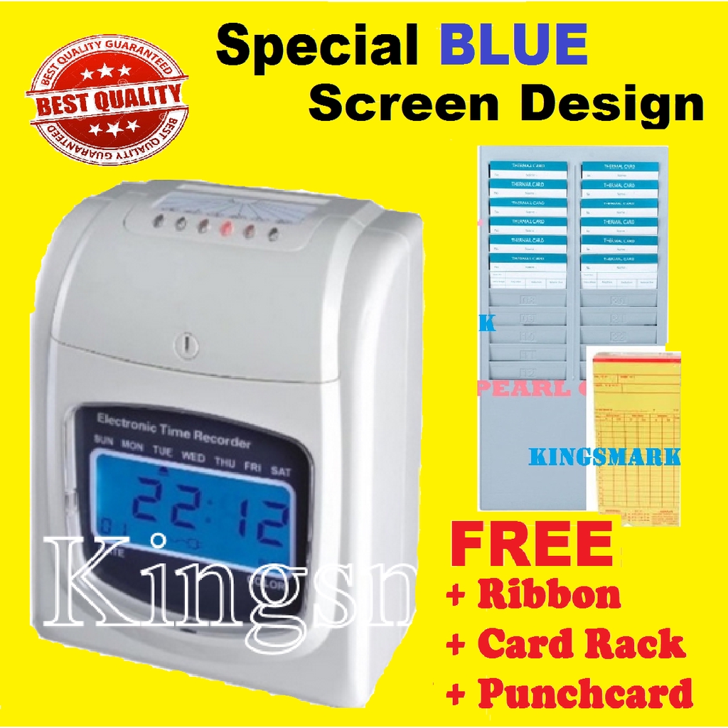 (BLUE SCREEN) TIME RECORDER PUNCH CARD MACHINE FULL SET | Shopee Singapore