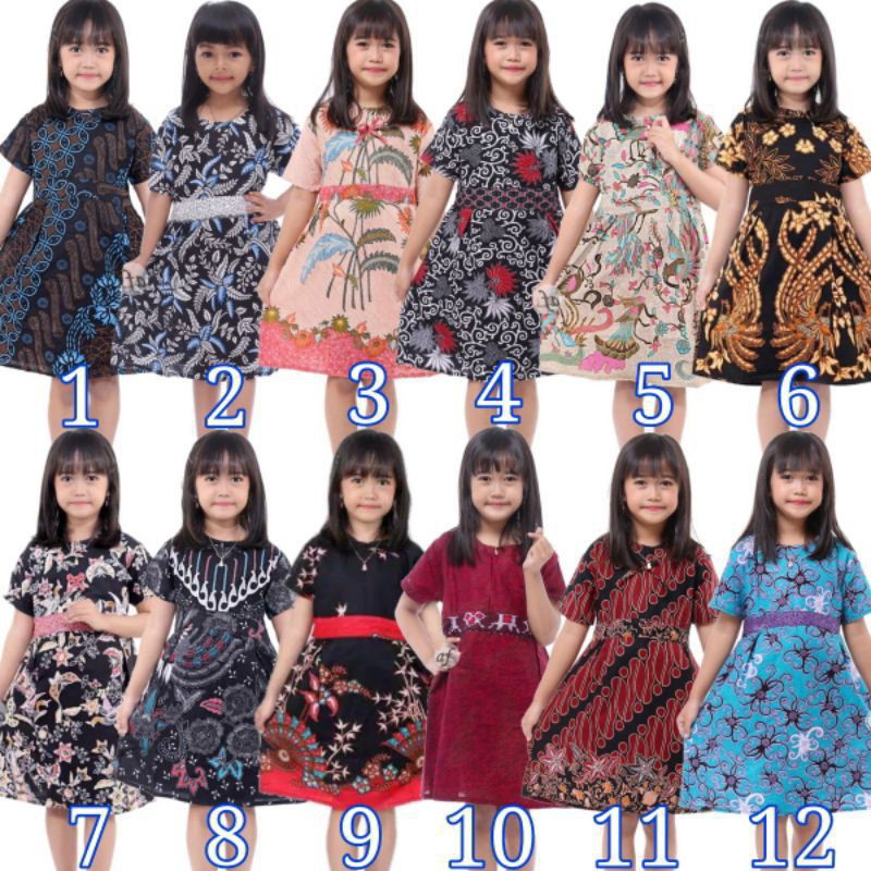 Batik Dress For Children Aged 2-10 Years - Varied batik Motif ...