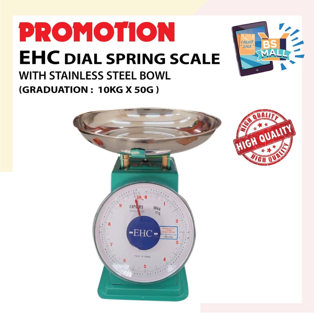 BS MALL 10KG Commercial Mechanical Weighing Scale/Timbang Berat Scale ...