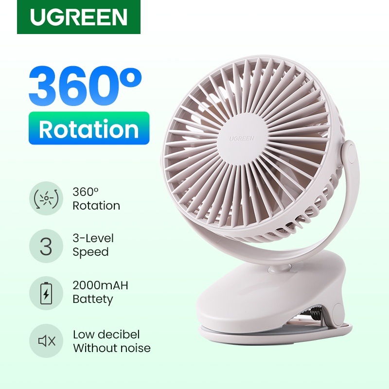 New in Sale UGREEN 3 in 1 2000mAh Adjustable Rotatable Desk Fan Stand ...