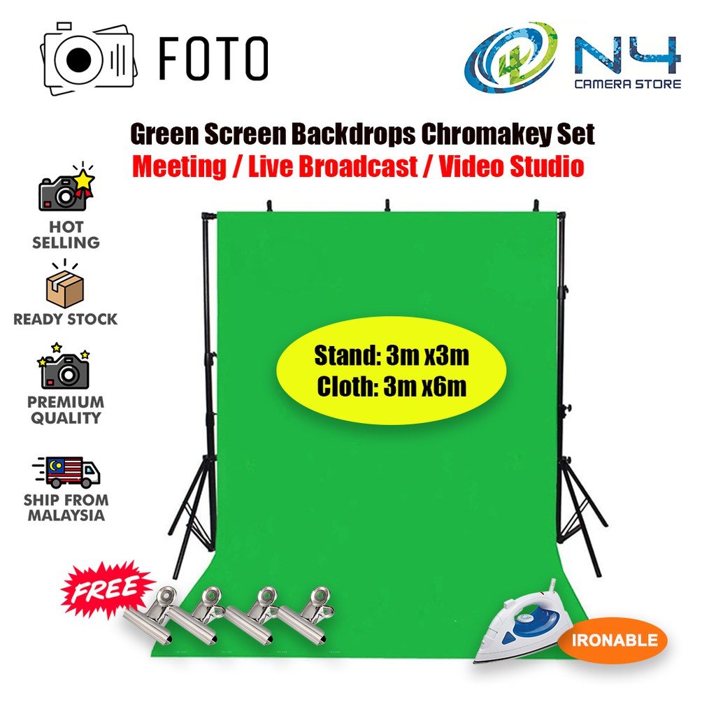 Green Screen Backdrop Muslin Cloth Studio Background Green Screen Set ...