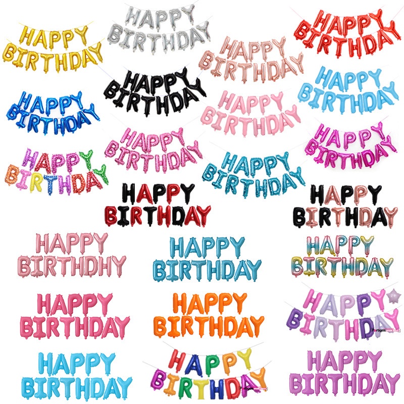 16 inch happy birthday aluminum film letter combination happy birthday ...