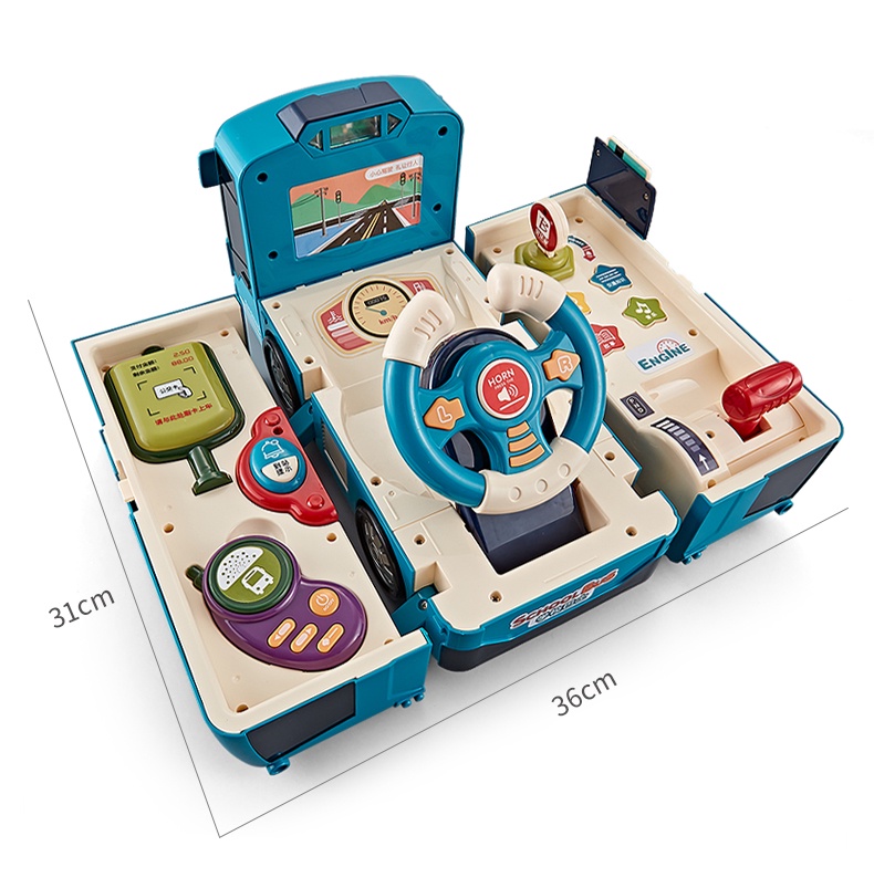 Children Simulation Driving Toy Steering Wheel Toy Multifunctional Car ...