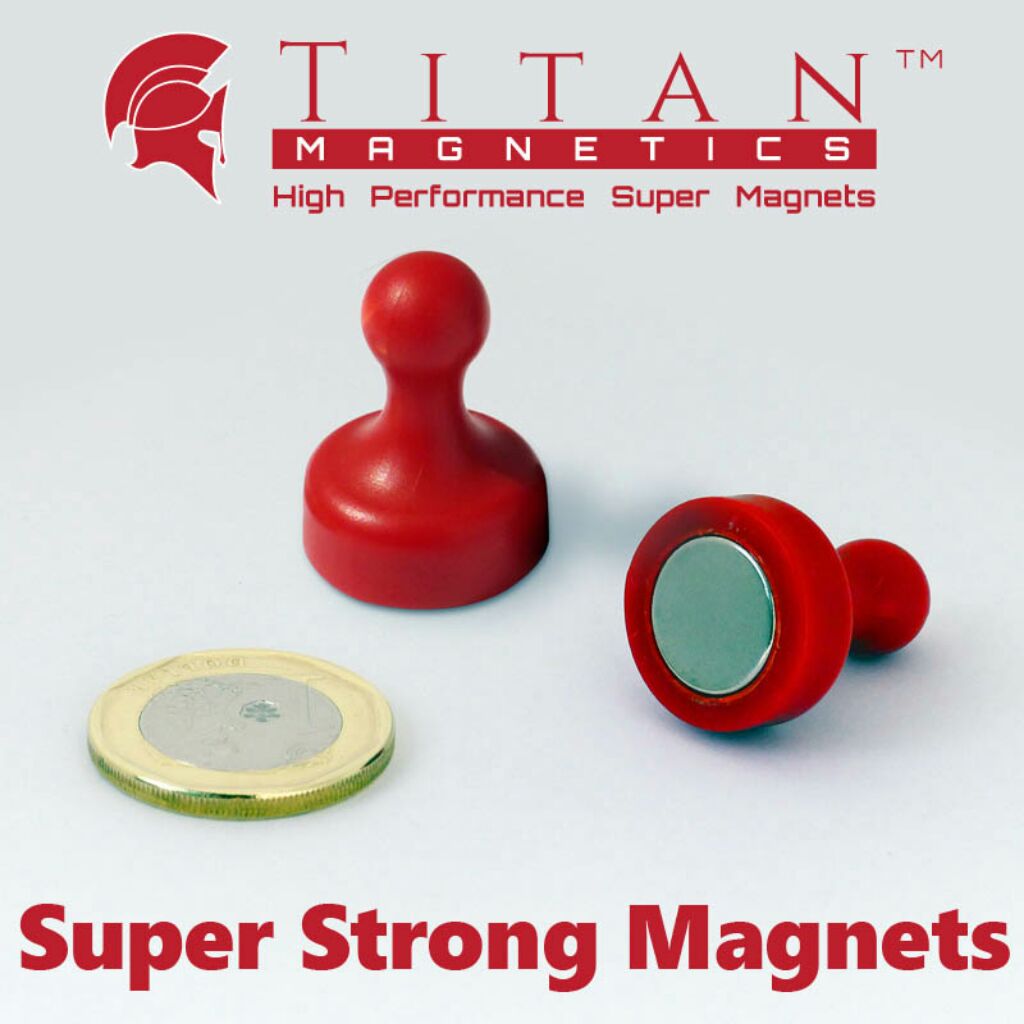Super Strong Neodymium Rare Earth Pin Magnets Large – Dia 19x25mm 6pcs ...