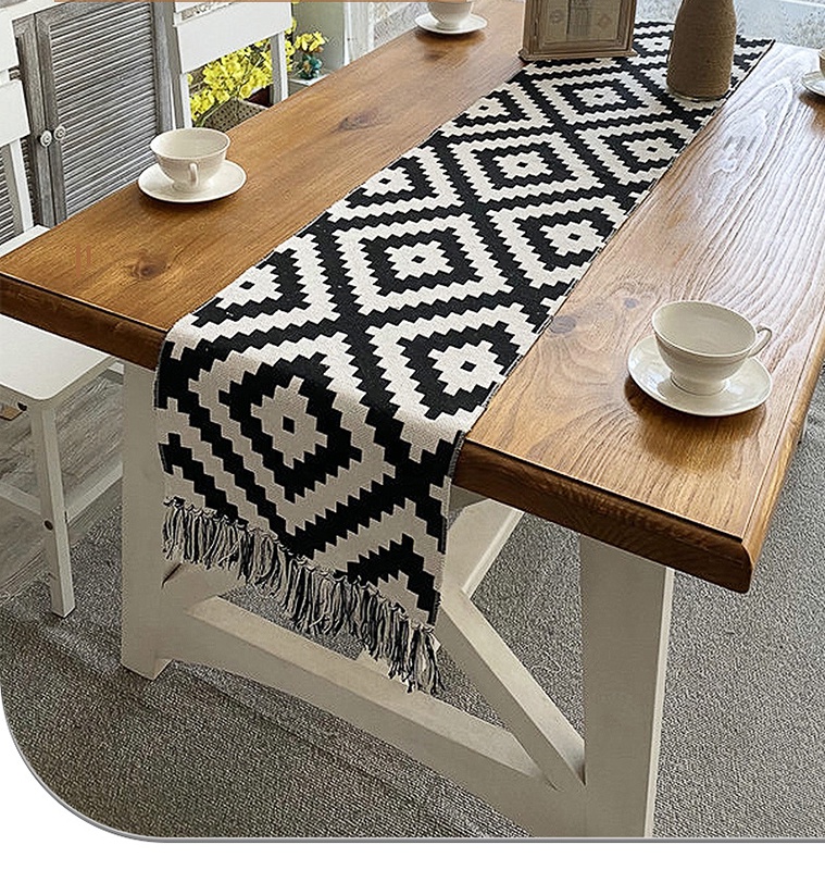 Luxury Cotton Linen Table Runner Cloth 4 6 8 10 Seater Handmade ...