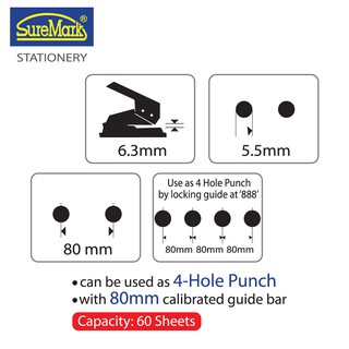 Suremark Heavy Duty 2-Hole Punch (60 Sheets) | Shopee Singapore
