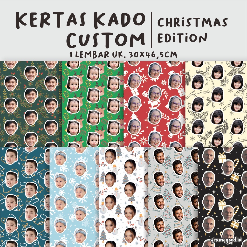 Christmas EDITION custom wrapping paper (1 sheet A3+) using your own ...