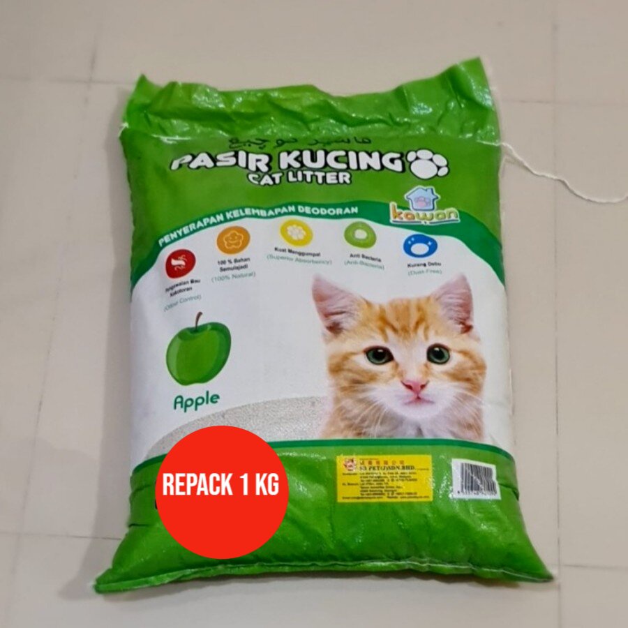 Cat Sand Clump Scented Apple Scent Apple Cat Litter 1kg Repack 1kg ...
