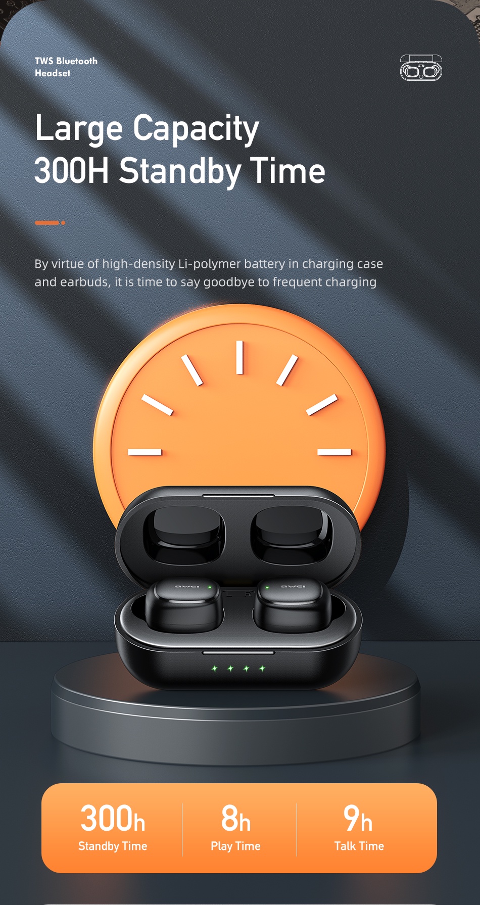 Awei T13 Pro TWS Wireless Bluetooth Earphone Bass HiFi Stereo Sround Mini Earbuds Macaron ...