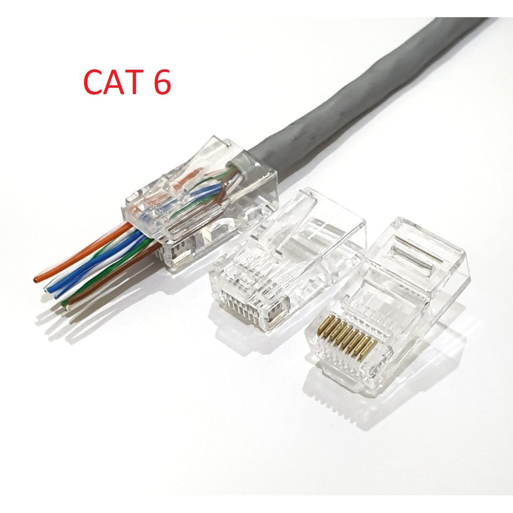Rj 45 CAT 6 Connector Speed 1 Gbps RJ45 Connector EASY CRIMP ANTI FAIL ...