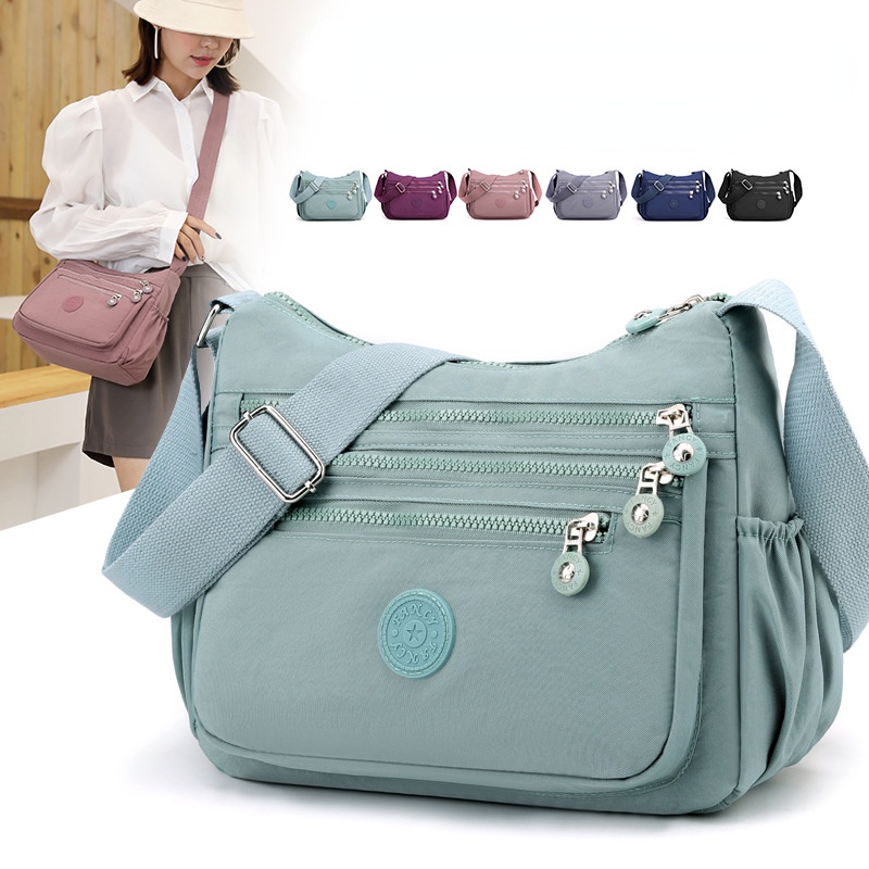 Messenger Bag Causal Women Shoulder Bag Multi Layer Nylon Bag | Shopee ...