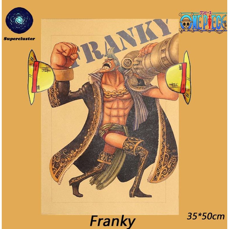 One Piece "Franky" anime poster Kraft Paper Wallpaper wall poster ...