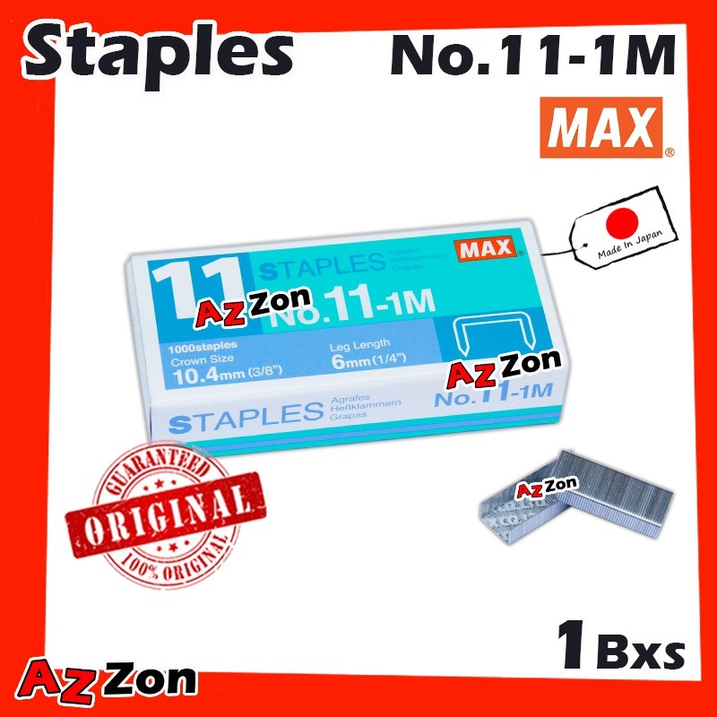 Max Staples No.11-1M MAX Staples 11-1M - For Stapler HD-11FLK 100% ...