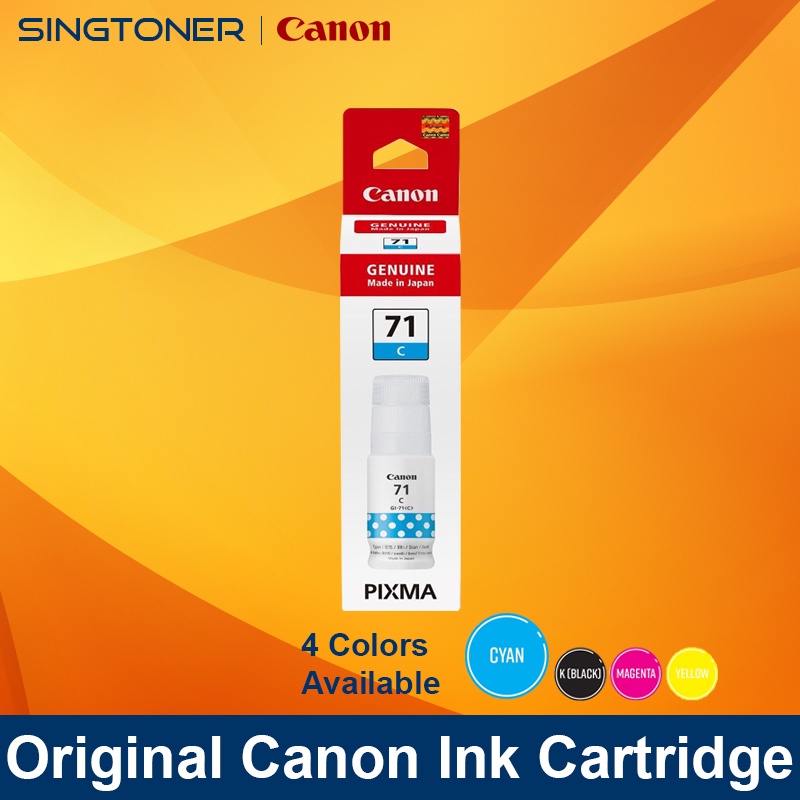 [Original] Canon 71 Pigment Black Cyan Magenta Yellow Refill Ink ...