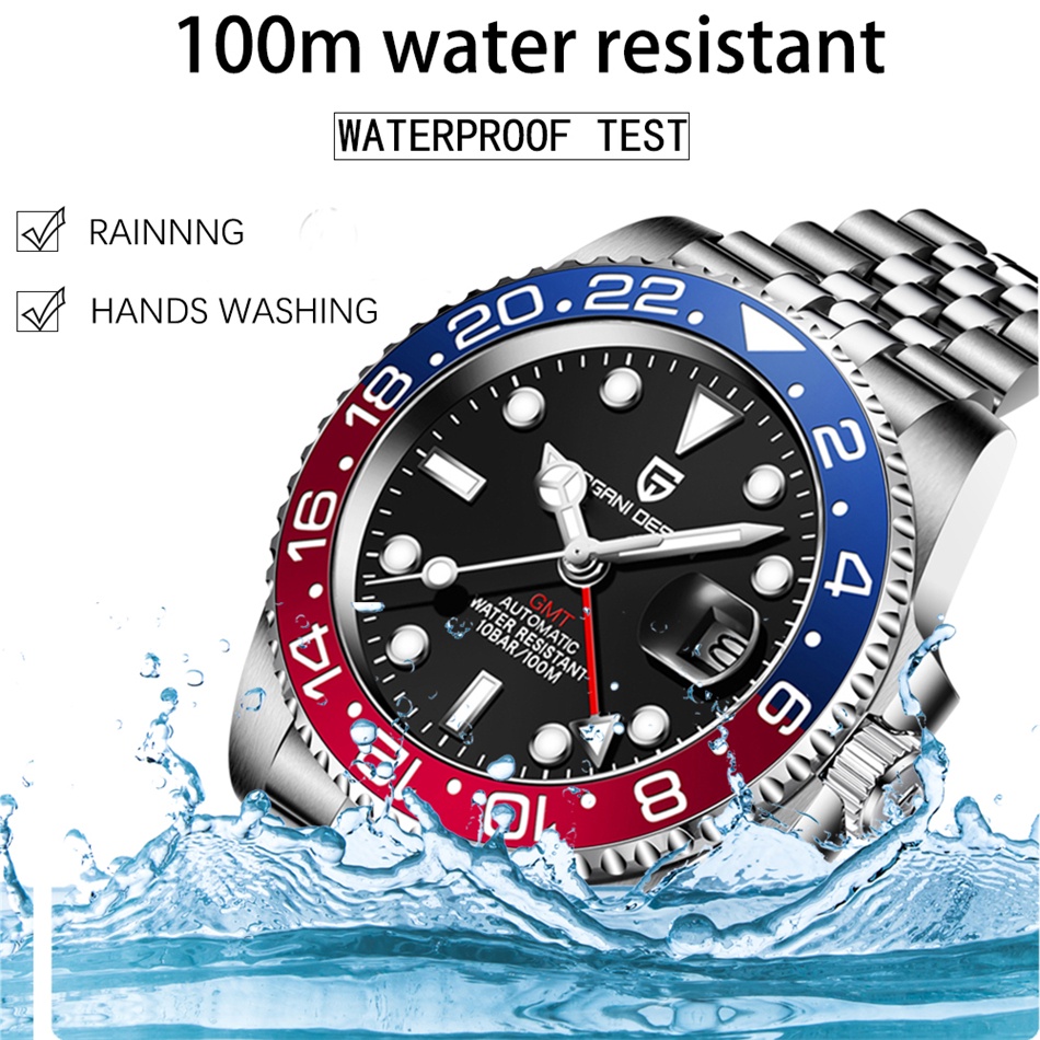 Pagani Design watch 40MM automatic watch GMT Seiko NH34 watch men 100M submariner Ceramic bezel ...