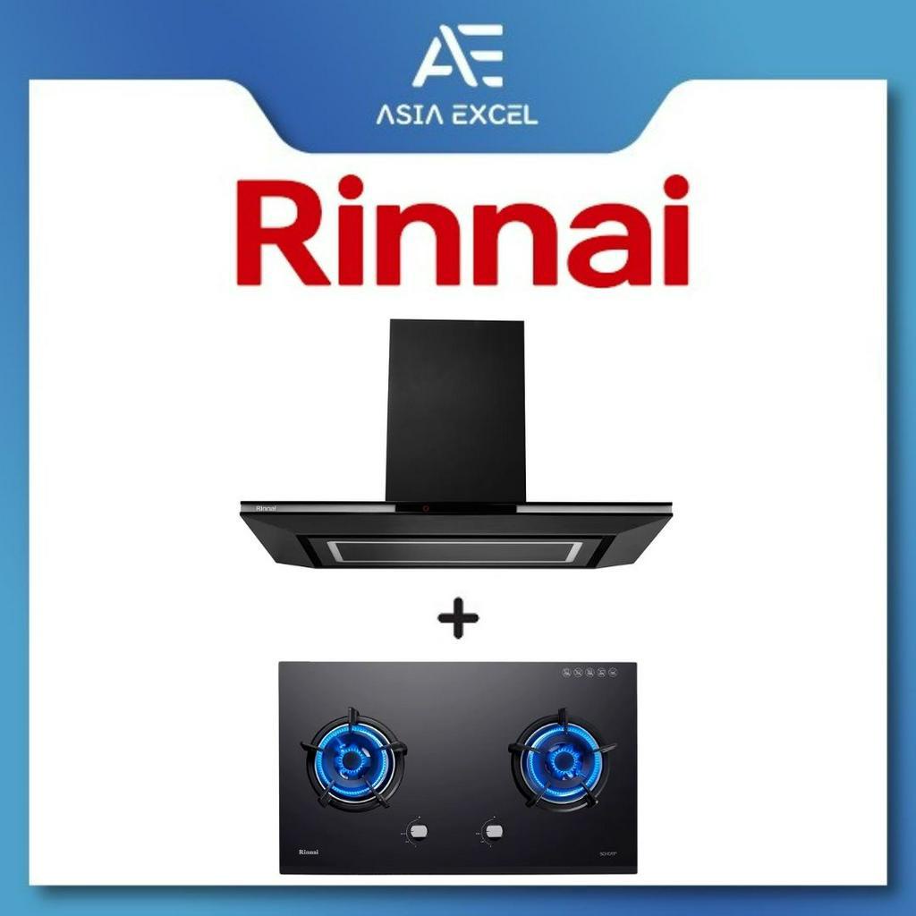 RINNAI RH-C1059-PBR 90CM CHIMNEY HOOD + RINNAI RB-72G 2 BURNER HYPER FLAME BUILT-IN GLASS HOB ...