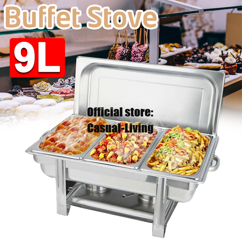 Plates Stainless Steel Foldable Square Buffet Stove Dish Set Container ...