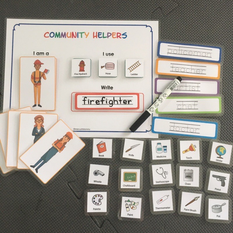 Jobs Community Helpers Match and Tracing Activity for Kids (Preschool ...