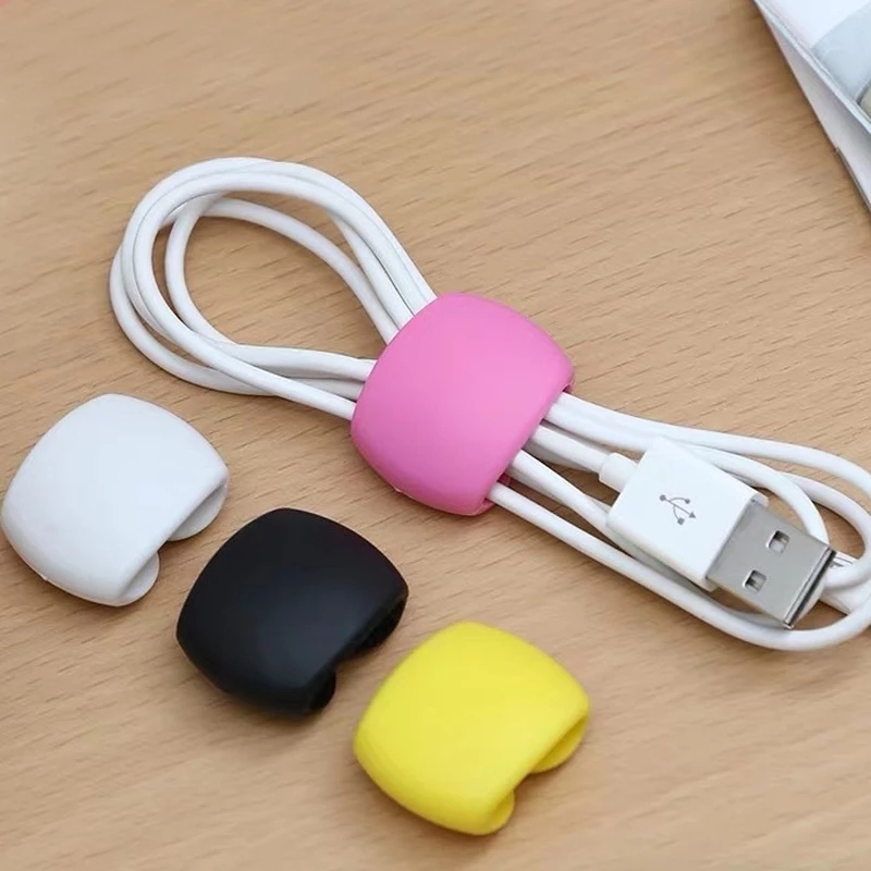 4 Color Portable Reusable Cable Clips/ Charger Cord Organizer Buckle ...
