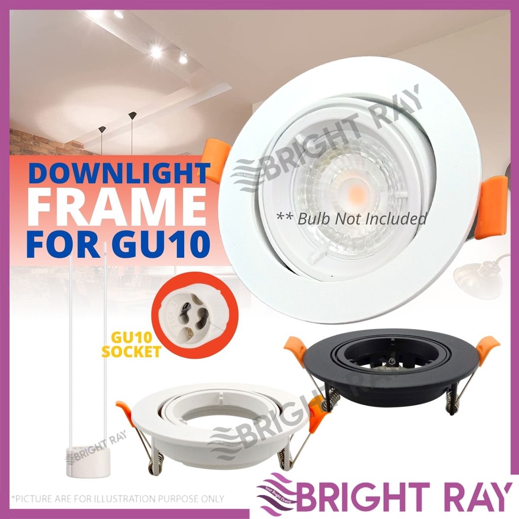 GU10 Housing Fitting ONLY Adjustable Ceiling Light Fixture Round ...